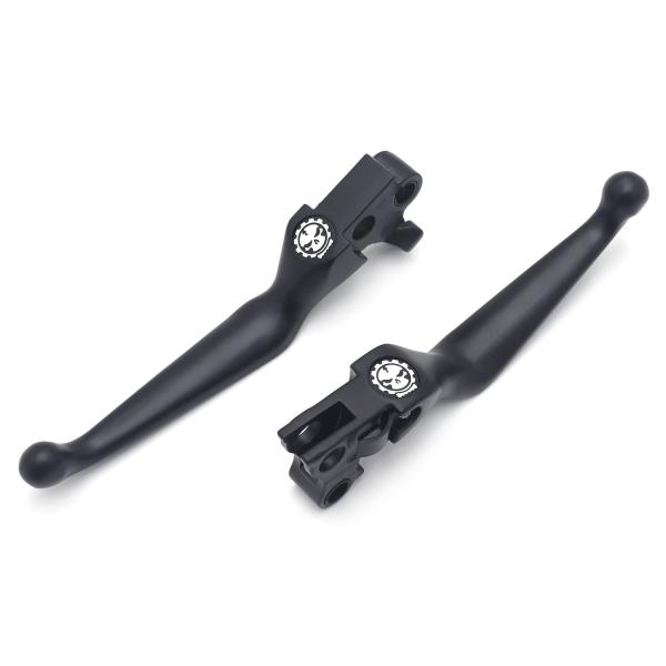 商品名: HTTMT- ブラックスカル ブレーキ クラッチレバー H-D 96-03 XL/96-07 Dyna Touring/96-07 Softailに対応 HTTMT- Black Skull Brake Clutch Levers...