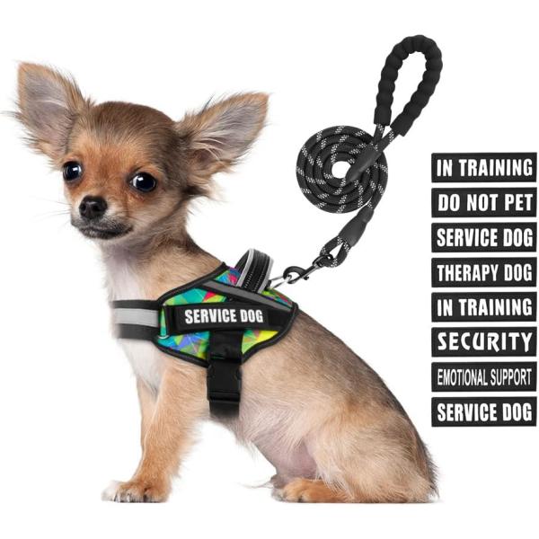 商品名Service Dog Vest Harness and Leash Set, Animire in Training Dog Harness with 8 Dog Patches, Reflective Dog Leash with...