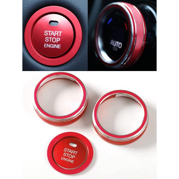 商品名4 PCS for Toyota Highlander 2020-2023 AC Climate Control Knob Rings, Engine Start Cover, Center Console Air Condition...