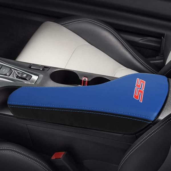 商品名WURT レザーセンターコンソールカバー アームレスト蓋カバー ミドルコンソールカバー シボレー2016-2023 Camaro(ブルー+ブラック)WURT Leather Center Console Cover Armrest L...