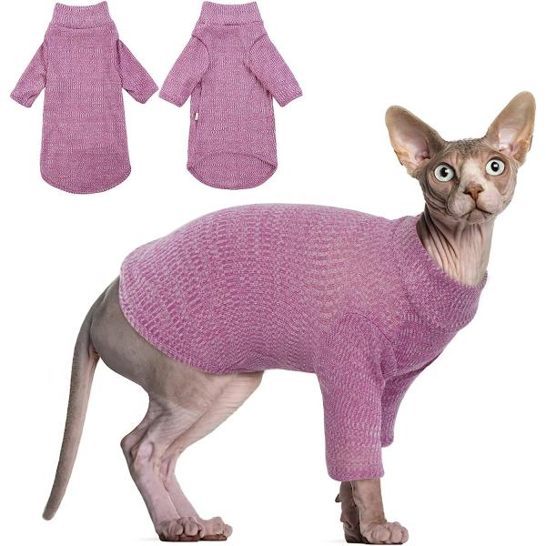 商品名DENTRUN Sphynx Hairless Cats Shirt, Pullover Kitten T-Shirts with Sleeves, Breathable Cat Wear Turtleneck Sweater, Ad...