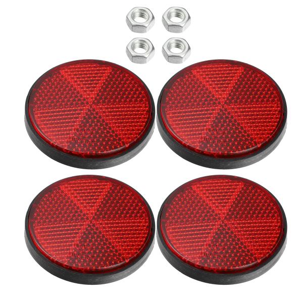 商品名:  X AUTOHAUX Front Lower Fork Reflector Sticker Rear Saddlebag Reflective Cover Universal Round Red with 6mm Screw 4...