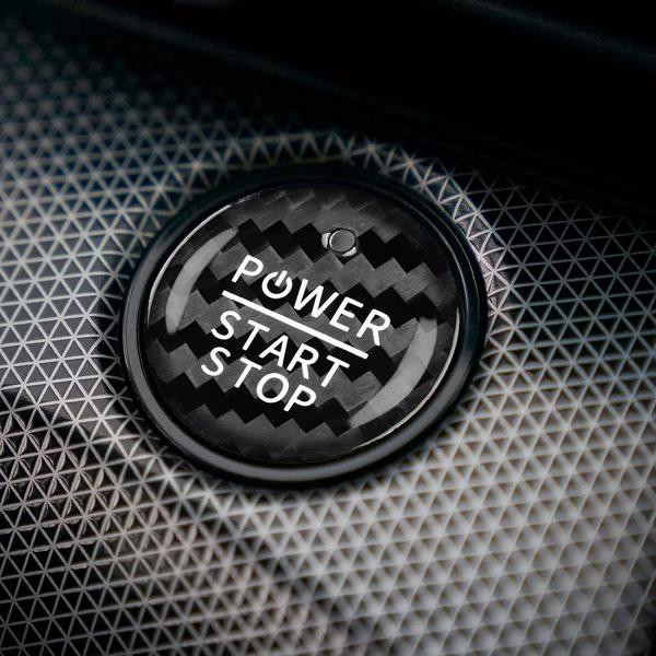 商品名AIRSPEED Carbon Fiber Car Engine Start Stop Button Cover Center Console Push-Button Sticker Interior Trim for Mustang...