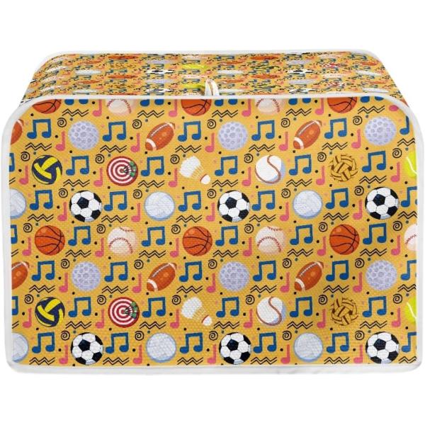 商品名chaqlin Toaster Oven Cover Dustproof Washable Appliance Cover for Kitchen Novelty Yellow Ball Music Print Bread Maker...