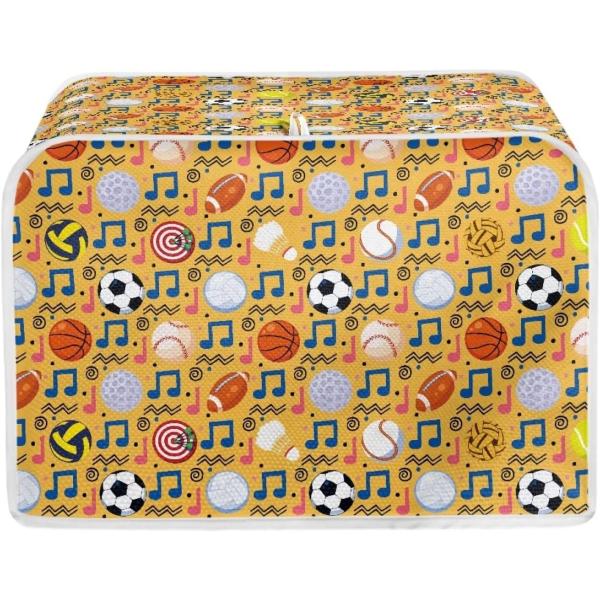 商品名chaqlin Toaster Oven Cover Dustproof Washable Appliance Cover for Kitchen Novelty Yellow Ball Music Print Bread Maker...