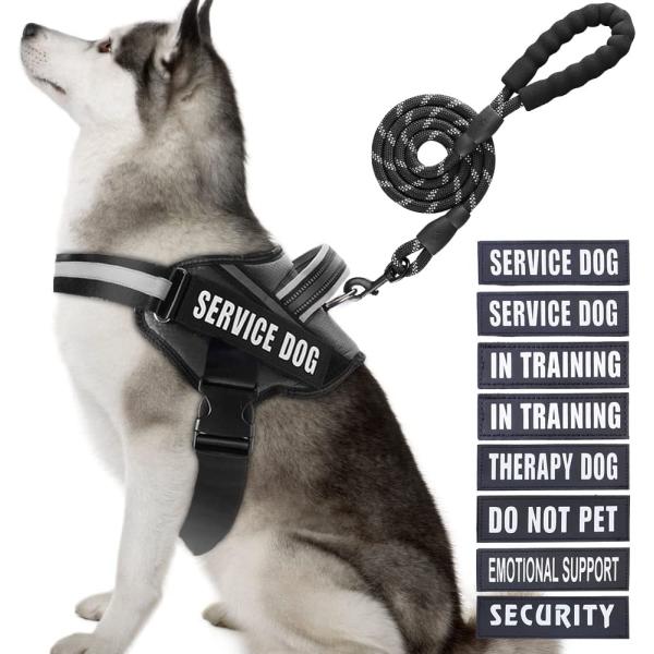 商品名Service Dog Vest Harness and Leash Set, Animire in Training Dog Harness with 8 Dog Patches, Reflective Dog Leash with...