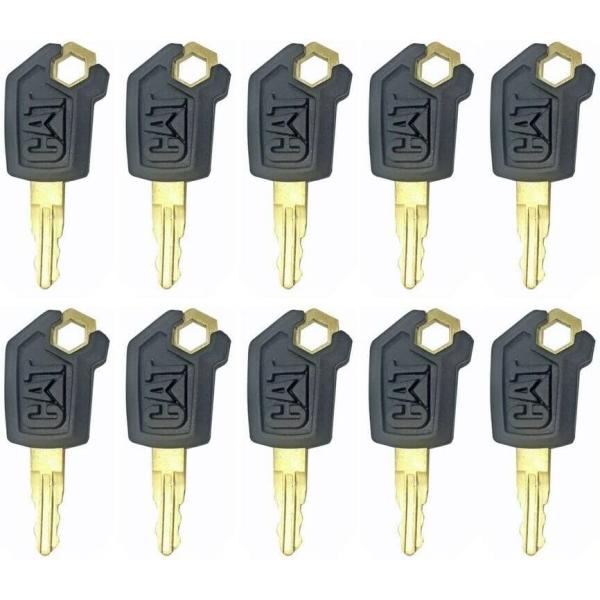 商品名CATキャタピラーヘビー機器イグニッションキー 5P8500に対応 10個10PCS Keys Compatible with CAT Caterpillar Heavy Equipment Ignition Key 5P8500ブラ...