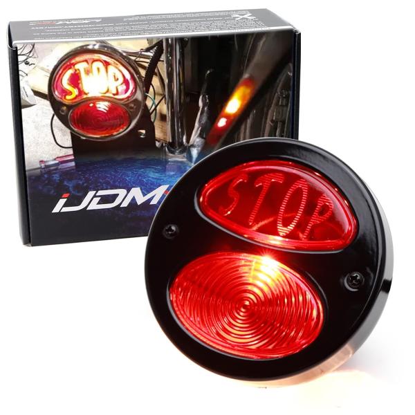 商品名:  iJDMTOY Gloss Black 4-Inch Old Skool Single Incandescent Bulb Duolamp Style Tail/Brake Lamp Compatible With Classi...