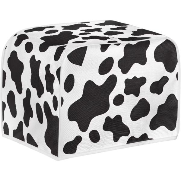商品名doginthehole Cow Print Toaster Dust Cover 2 Slice, Black White Animal Pattern Bread Toaster Oven Cloth Cover Kitchen ...