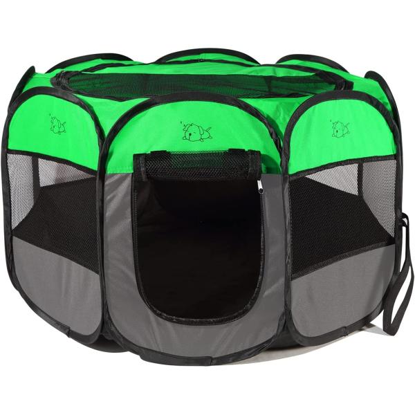商品名Pet Playpen - Indoor Outdoor Mesh Open-Air Playpen and Exercise Pen Tent House Playground for Dogs and Catsブランド：COOME...