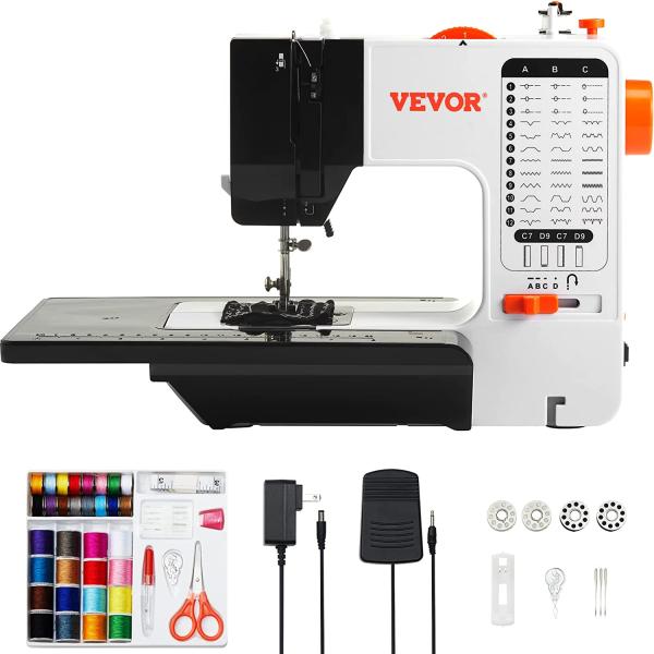 商品名VEVOR Sewing Machine, Portable Sewing Machine for Beginners with 38 Built-in Stitches &amp; Reverse Sewing, Dual Spee...
