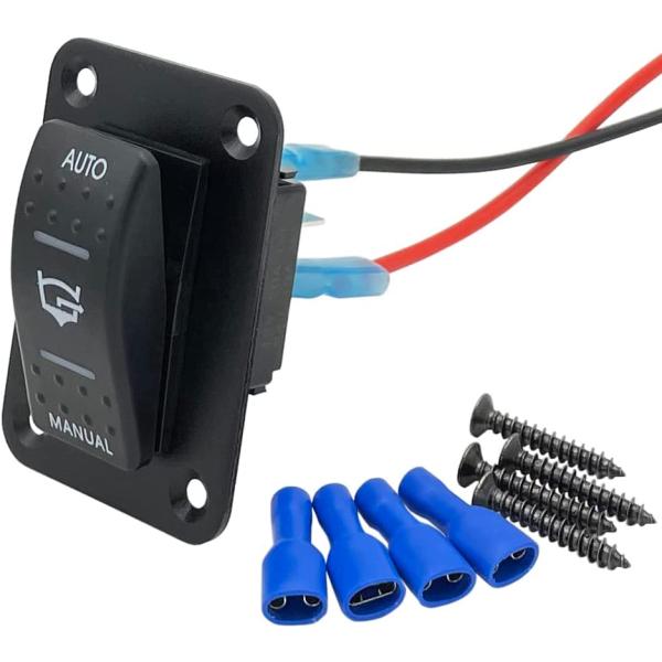 商品名JooFn 3ウェイ 20A ロッカー ビルジポンプ スイッチパネル 12V 24V 4ピン SPDT 自動/オフ/手動防水 LEDライト付き 車 マリン ボート トラック RV オフロード キャンピングカーJooFn 3 Way 2...