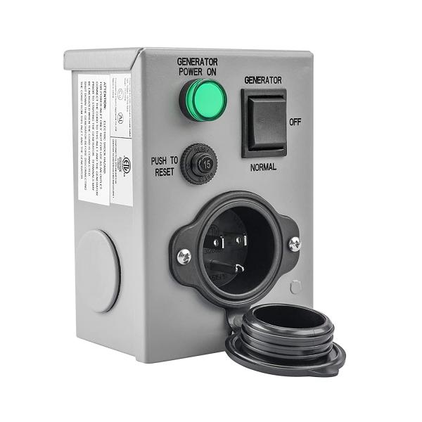 商品名Veepeak Generator Transfer Switch, 15 Amp 120V Weatherproof Emergency Power Manual Transfer Switcher with Circuit Bre...