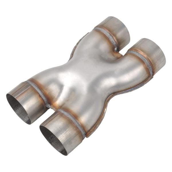 商品名:  FGJQEFG T409 Stainless Steel X Pipe 3'' Inch ID Dual to 3'' Inch ID Dual Stamped Exhaust Adapter Connector, Crosso...