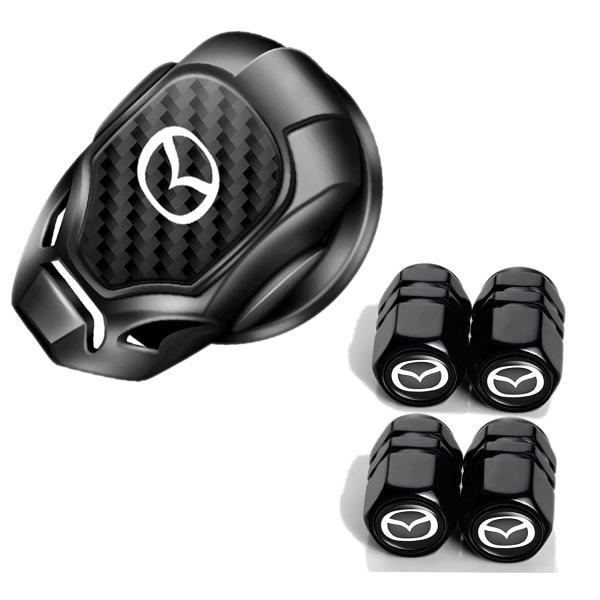 商品名Car Engine Push Start Stop Button Cover with Car Tire Valve Caps for Mazda Cx7 Cx5 Cx9 Cx-5 Cx3 Mx-5 Car Ignition Sel...