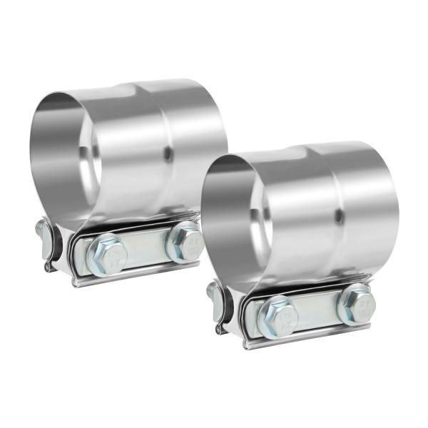 商品名: DOCAS 2.5インチ エキゾーストクランプ ラップジョイントバンドクランプ ステンレススチール 2個 DOCAS 2.5 Inch Exhaust Clamp, Lap Joint Band Clamp Stainless S...