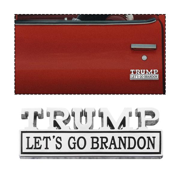 商品名: zipelo Trump Let's Go Brandon カーエンブレム、3Dオートリアテールゲートメタルバッジデカール、面白い文字ロゴトランクフェンダー交換用ネームプレートステッカー、トラック、SUV用カーデコアクセサリー (...