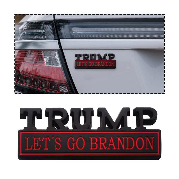 商品名: zipelo Trump Let's Go Brandon カーエンブレム、3Dオートリアテールゲートメタルバッジデカール、面白い文字ロゴトランクフェンダー交換用ネームプレートステッカー、トラック、SUV、バン用の車の装飾アクセサ...