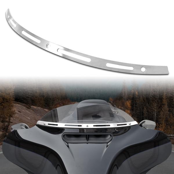 商品名: VEISUTOR ステンレススチール スロット付きフロントガラストリム ハーレーストリートグライド エレクトラグライド ウルトラクラシック CVO 2014-2023アクセサリー用 VEISUTOR Stainless Steel...