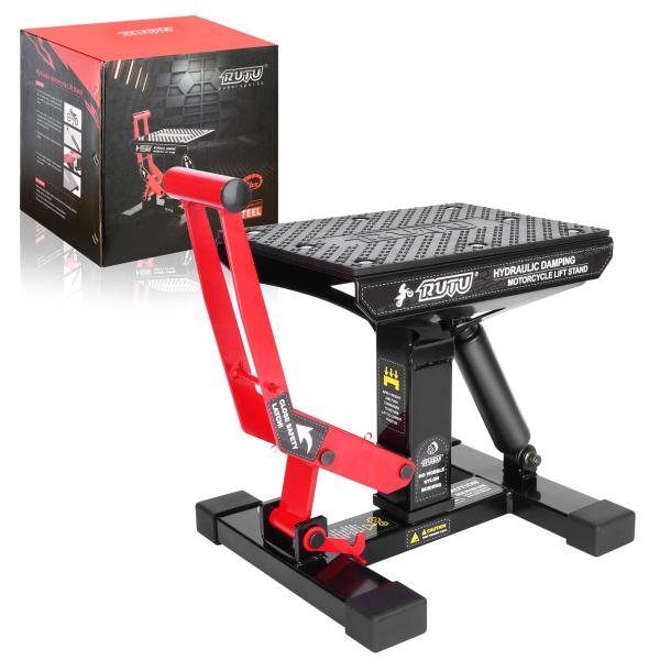 商品名:  RUTU Dirt Bike Stand,Motorcycle Lift Stand Jack 1000 Lbs Capacity,12-13.8 Inch Heavy Duty Steel Hydraulic Lift for...