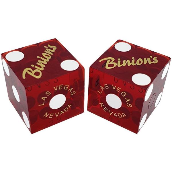 商品名: Binion's Downtown Las Vegas Casino ギャンブルホール クラップスダイス シリアル番号とベルベットポーチ付き (ダークレッドポリッシュ、ペア(2)) Genuine Binion's Downtow...