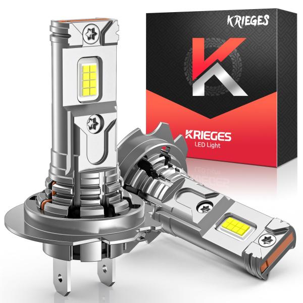 商品名: Fahren Krieges H7 LED ヘッドライト電球 6500K ホワイト チップ16個 20000LM 超高輝度 1:1 ハロゲンサイズ アダプター不要 オールインワン 簡単プラグアンドプレイ H7 LED電球 冷却ファ...