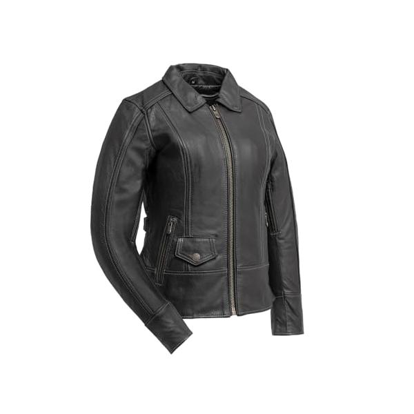 商品名:  First Mfg Co - Free Spirit - Women's Motorcycle Biker Riding Black Leather Jacket - Smallブランド: First Mfg Co商品サイズ: ...