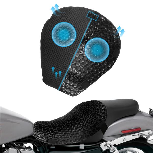 商品名: TrekBliss 衝撃吸収 オートバイジェルシートクッション 大型3Dハニカム構造 高弾性 オートバイ用シートクッション オートバイ用クッションアクセサリー ソフトで快適 長距離走行用 TrekBliss Shock Absor...