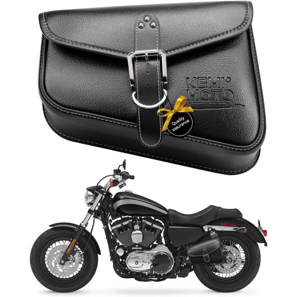 商品名: KEMIMOTO オートバイ スイングアームバッグ 合成皮革 10L 左側ソロツールバッグ Softail Sportser Dyna Low Rider Fat Bob Rebel 300 500に対応 KEMIMOTO Mot...