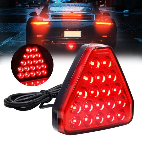 商品名:  LED Car Rear Brake Light, 12V Universal Rear Tail Light IP67 Waterproof 12V Triangle Tail Strobe Light for Car SUV...