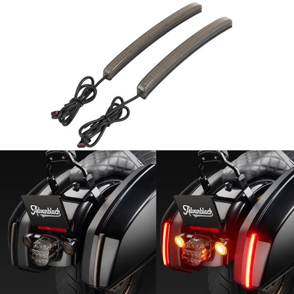 商品名: Advanblack Low Rider ST クラムシェル サドルバッグ ライト LED テールライト ハーレーローライダーS/ST用 - スモーク - ランニング/ブレーキ シーケンシャル レッド ウインカー Advanbla...