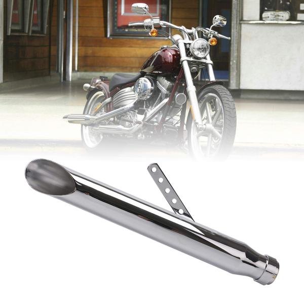 商品名:  Tesmirror Motorcycle stainless steel Slash Cut Exhaust Muffler Pipe for Chopper Cafe Racer Silencer (one piece)ブラン...