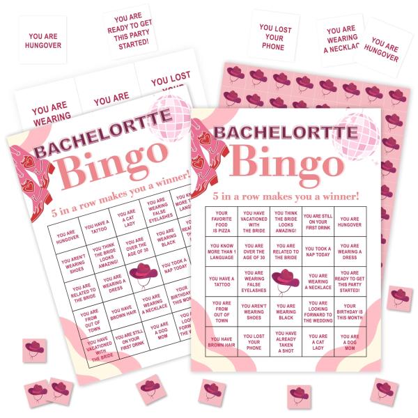商品名: バチェロレッテゲーム ビンゴカード、結婚式のテーマビンゴゲーム、家族の友人のための独身ゲーム 大規模なマルチプレイヤーグループアクティビティ、新婚パーティー誕生日記念ギフト-07 Bachelorette Games Bingo ...