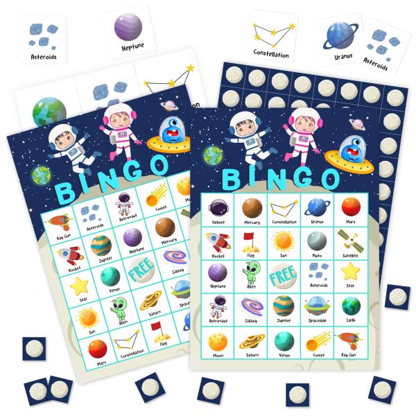 商品名:  Space Games Bingo Cards, Cosmic Theme Bingo Game, Space Game for Family Friends Large Multiplayer Group Activities...