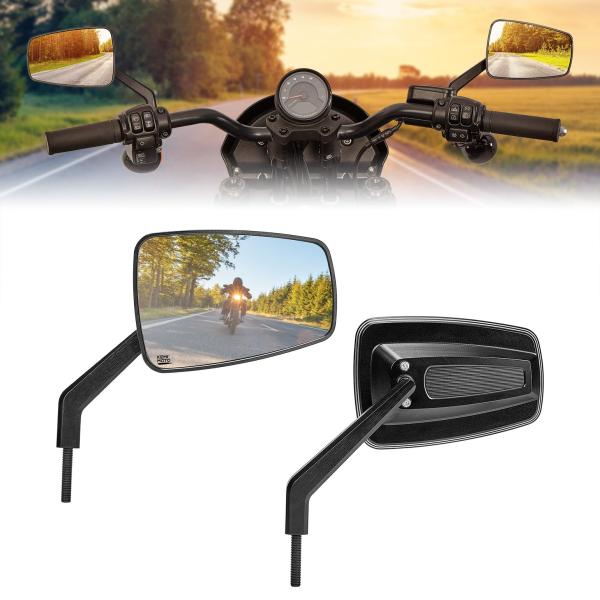 商品名:  KEMIMOTO CNC Aluminum Motorcycle Mirrors M8 Rear View Side Mirrors 360° Adjustable Long Stem Compatible with Softa...