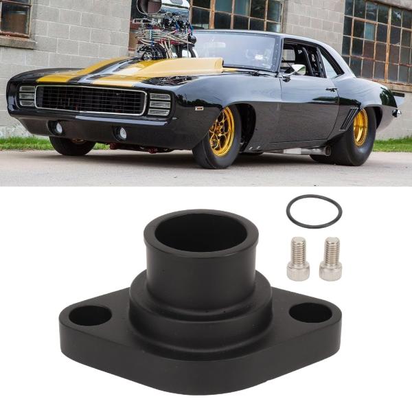 商品名: KLLJRFW エンジンクーラントサーモスタットハウジング ウォーターネックサーモスタットハウジング ストレートアップウォーターネック ブラックアルミニウム合金8457BK ウォーターネック SBC サーモスタットハウジング SB...