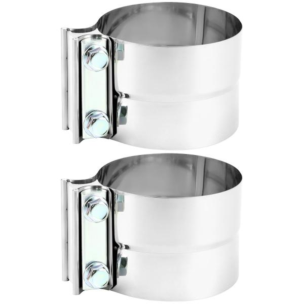 商品名:  QWORK 4" Lap Joint Exhaust Band Clamp - Preformed 304 Stainless Steel, 2 Pack Exhaust Clamps for Autoブランド: QWORK商品...