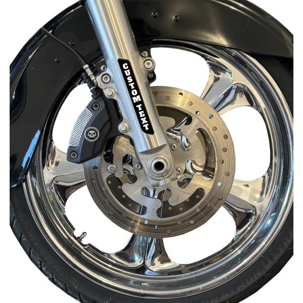 商品名: Kustom Cycle Parts カスタム テキスト フロント フォーク リフレクター 交換品.ペアで販売.ハーレーダビッドソンの多くのモデルに対応.ストリートグライド ロードグライド.無反射 Kustom Cycle Par...