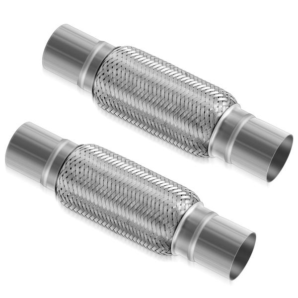 商品名:  Yaocom 2pcs 2. 25" x 8" /12" Exhaust Pipe Stainless Steel Double Braid Long Exhaust Pipe for Heavy Duty and Carsブラ...