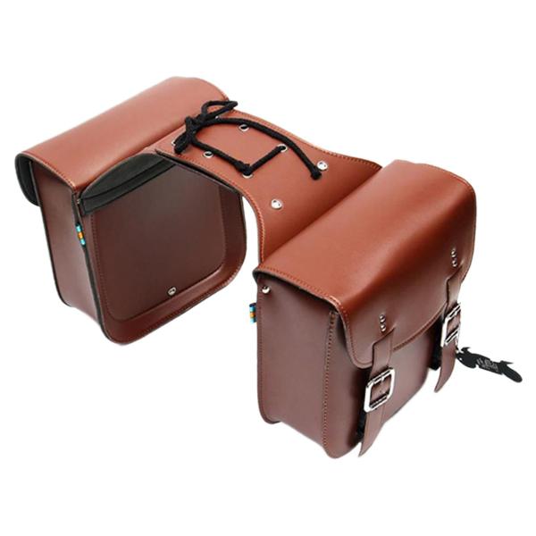 商品名:  MotiveTech Universal Motorcycle Side Bags, Large Capacity PU Leather Panniers for Easy Access, Brownブランド: MotiveTe...
