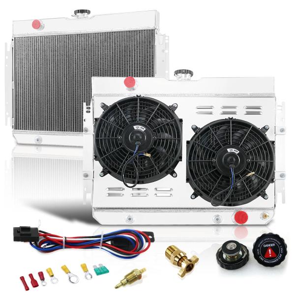 商品名:  YUFUQIDA 3 Row Core Aluminum DPI289 Radiator Assembly + 2 x 12" Fan w/Shroud + Thermostat Compatible with 1963-196...