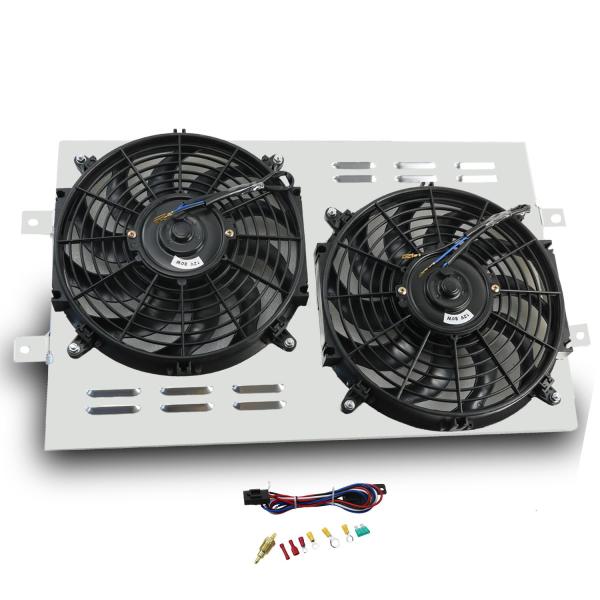 商品名:  YUFUQIDA DPI289 Aluminum Radiator Fan Shroud Assembly + 2 x 12 Fan w/Thermostat Compatible with 1963-1968 1964 65 ...