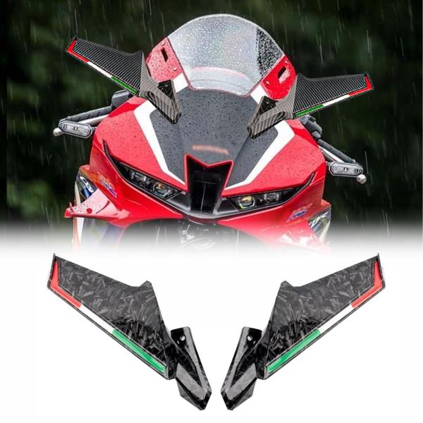 商品名:  XINMOZR Carbon Fiber Texture Motorcycle Mirror Wind Wing Rearview Mirror (Hidden Lens Design, Glass Lenses, Adjust...