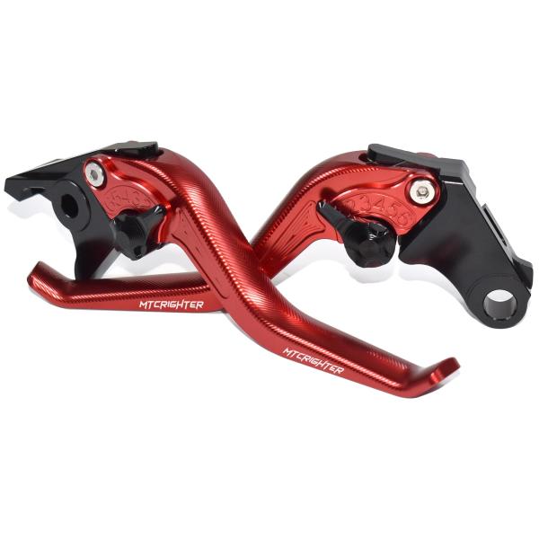 商品名: MTCRIGHTER フィッシュボーンパターン ショートブレーキ クラッチレバーセット ヤマハ R9 YZF-R9 2025対応 CNCアルミニウム合金製 (レッド) MTCRIGHTER Fishbone Pattern Sho...