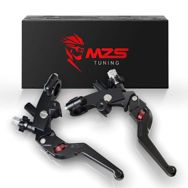 商品名:  MZS Motorcycle Lever Set, 7/8 Brake Clutch Cable Lever Perch, Universal Short Wheel Adjustable CNC Black Compatibl...