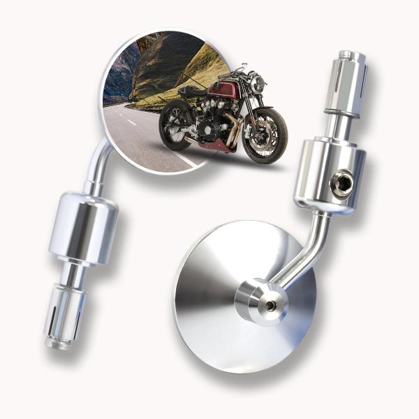 商品名:  Vintage Adjustable Motorcycle Bar End Mirror,Rear View Side Mirrors CNC Convex Glass Suitable for 22mm Handlebars ...