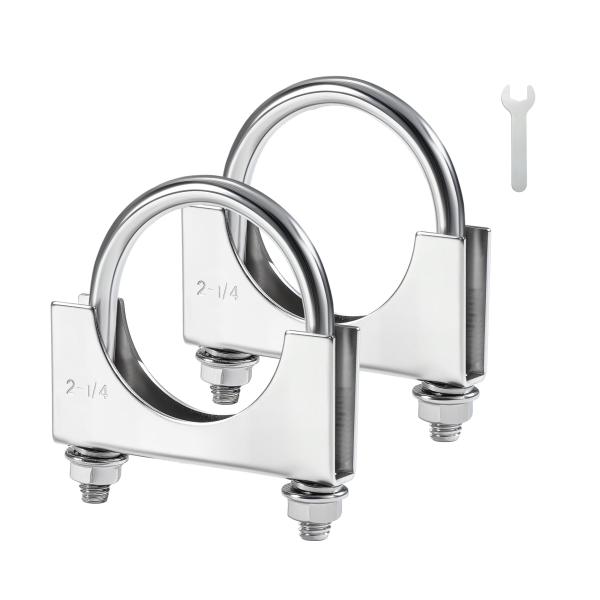 商品名:  EVIL ENERGY 2.25" Heavy Duty U Bolt Exhaust Clamp, 2 1/4 Inch Stainless Steel U Muffler Clamps, Saddle Style, 2PCS...