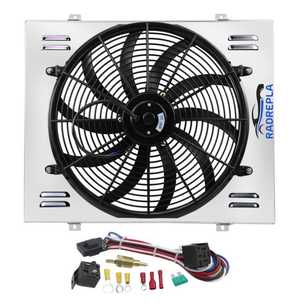 商品名:  RADREPLA CU571 Aluminum Radiator Shroud Fan for Chevy Nova Chevelle Camaro Caprice El Camino Impala for Pontiac Fi...