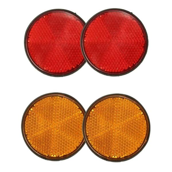 商品名:  2Pcs Round Red Reflector Universal for Motorcycle for ATV 5.6x0.8cm &amp; 2 x 2Inch Round Orange Reflectors Univer...