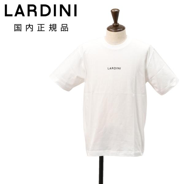 商品名：ラルディーニ LARDINI 半袖Tシャツ メンズ クルーネックカットソー コットンジャージー ホワイト 白 ブランドロゴ 左裾ブランドタグ 国内正規品